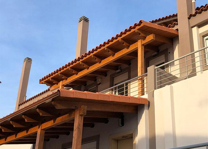 Στεγαστρα με Ρωμαϊκό Κεραμίδι σε Μπαλκόνι | Στέγες Αδάμ